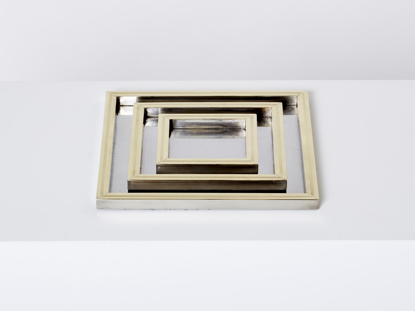 Willy Rizzo - Willy Rizzo Nesting Trays serving pieces in steel and ...