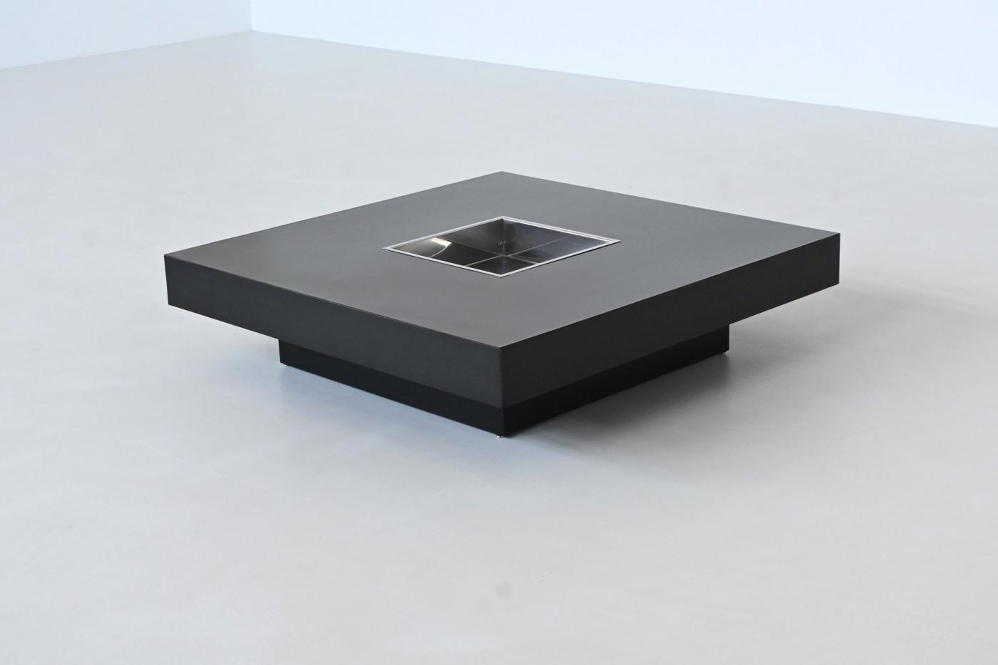 Willy Rizzo - Willy Rizzo model TRV bar coffee table in black Belgium 1970