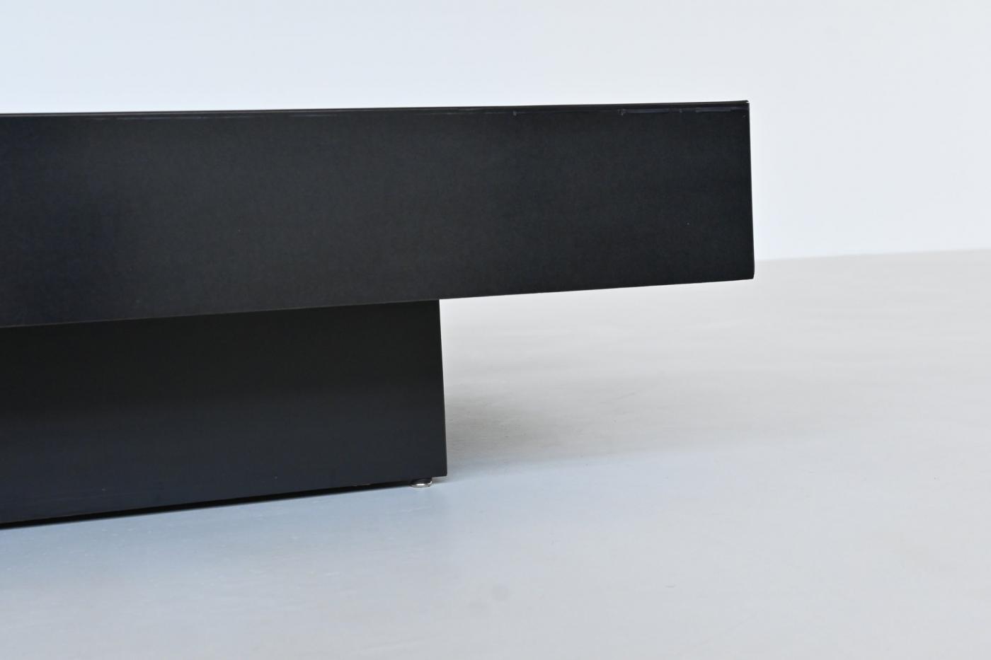 Willy Rizzo - Willy Rizzo model TRV bar coffee table in black Belgium 1970