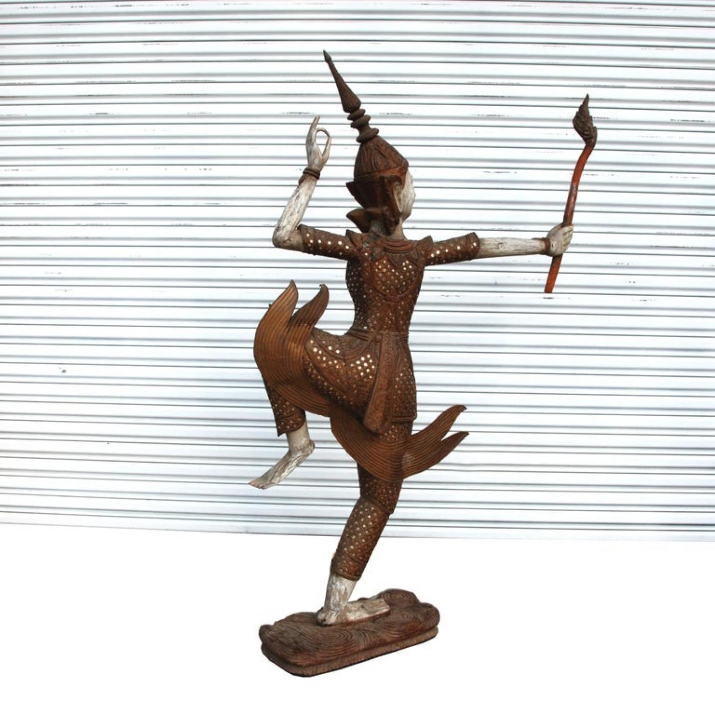 Wood Thai Dancer Statue Wood Thai Dancer Statue