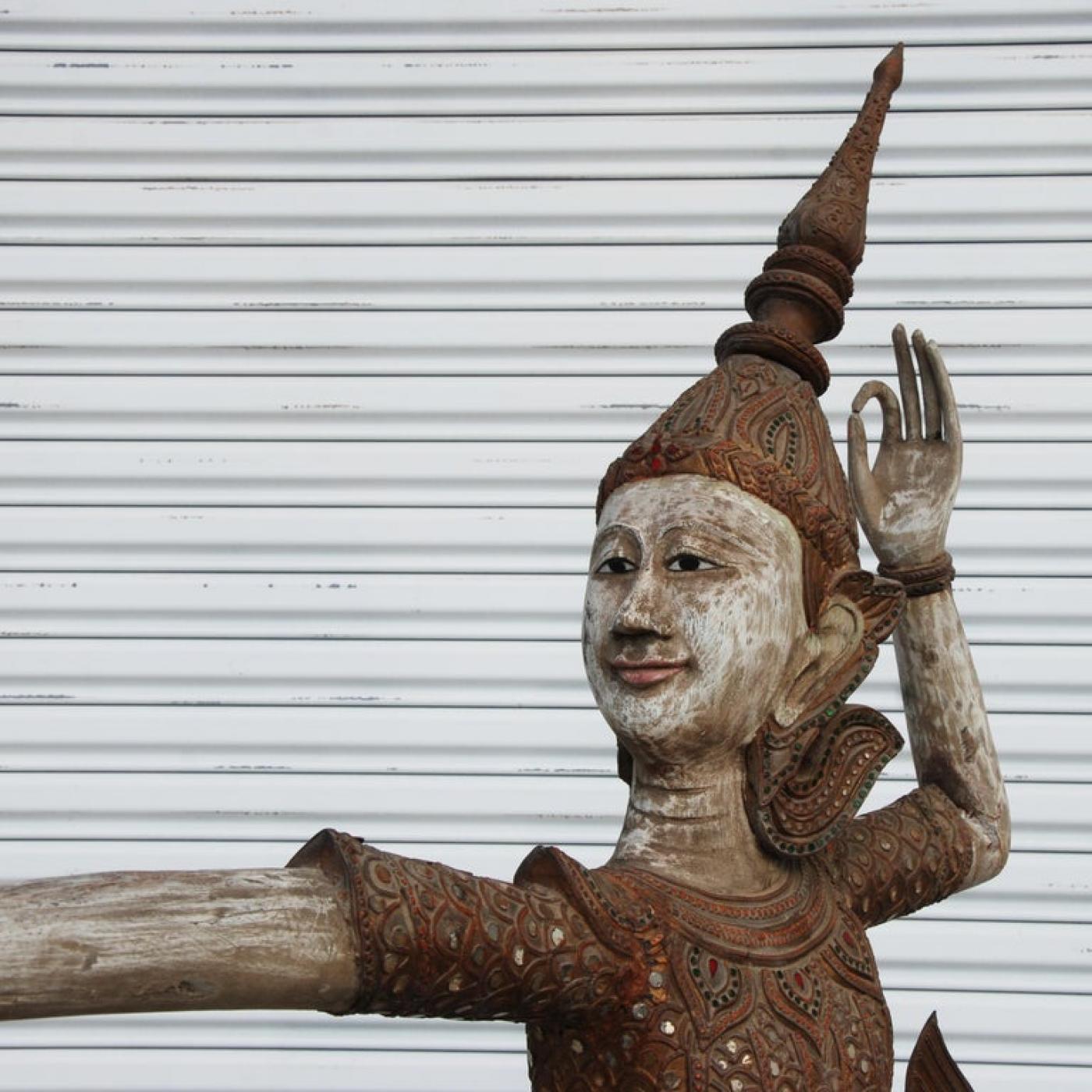 Wood Thai Dancer Statue