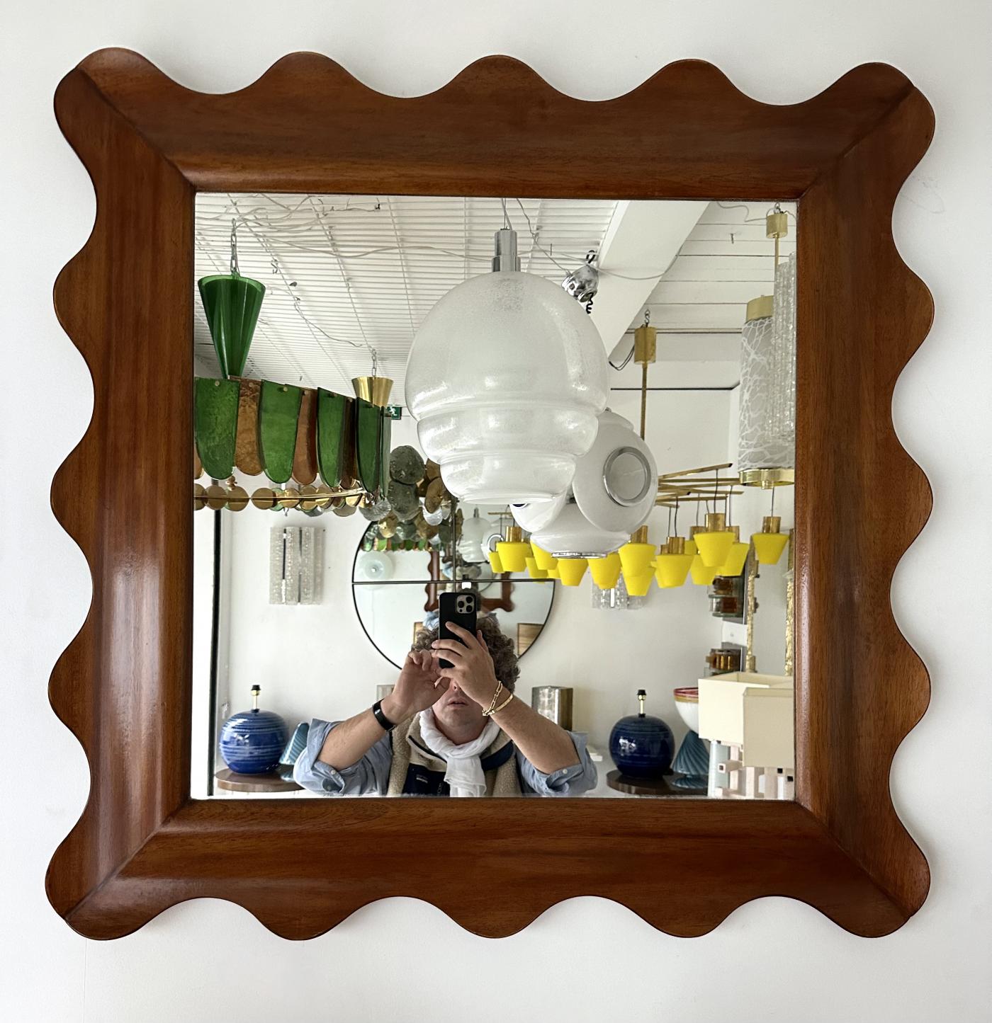 Wood Wave Mirror. Italy