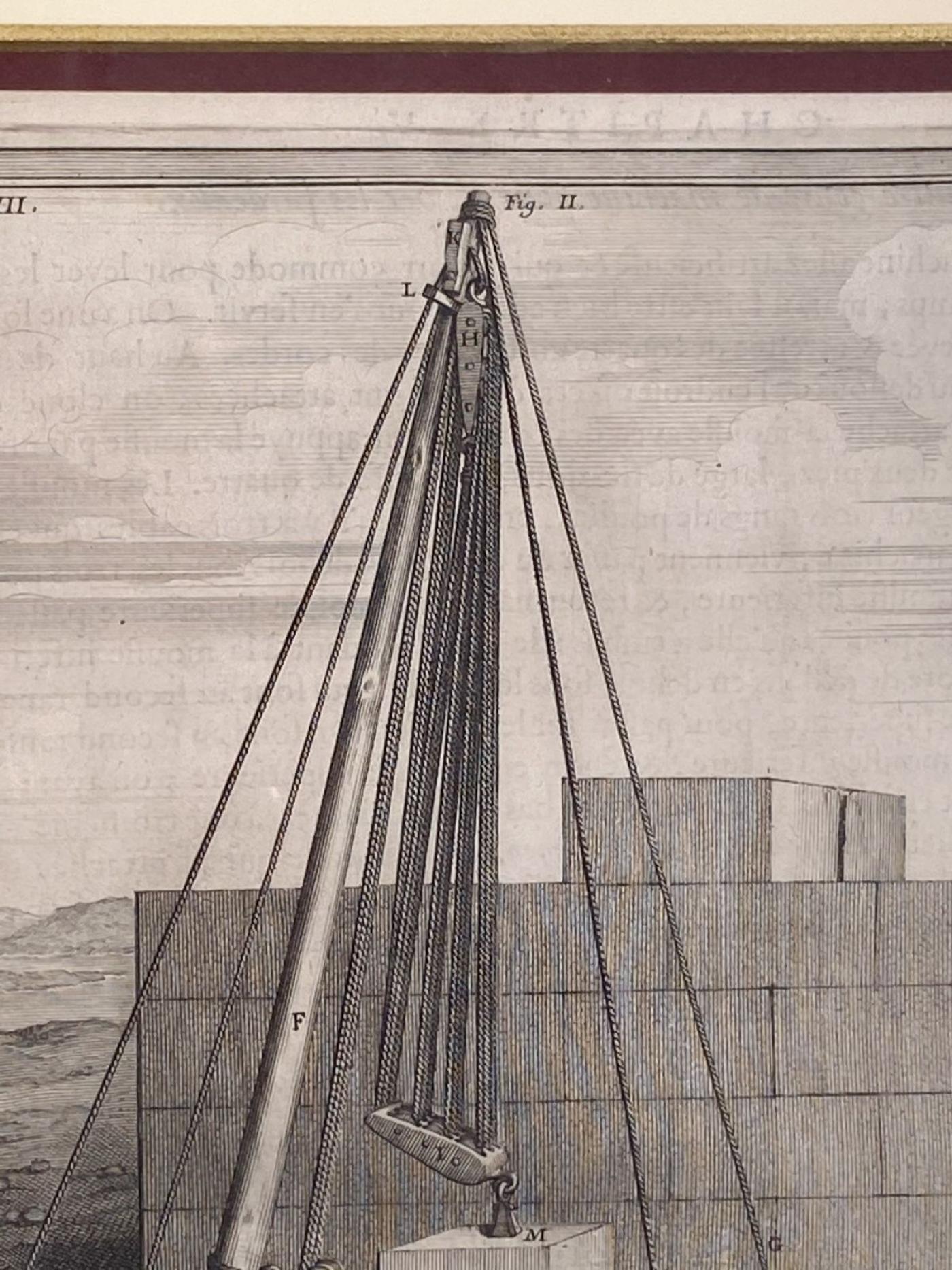 "Workmen On A Building Site" Engraving, Flemish Engraving, 18th Century