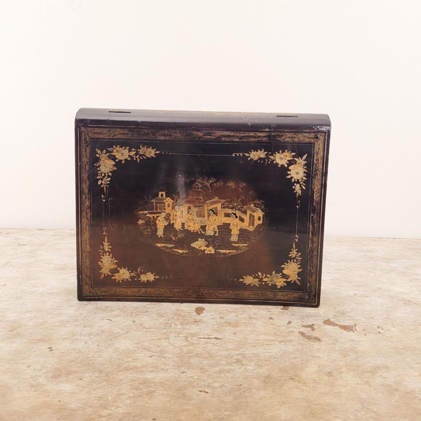 Worn Chinese Export Writing Box, circa 1870