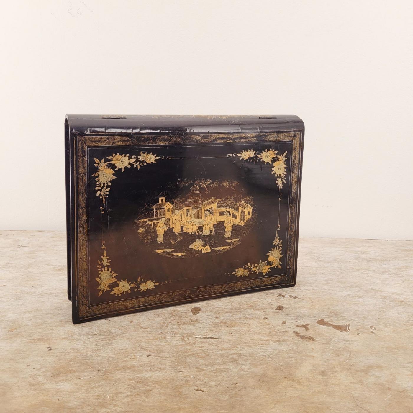 Worn Chinese Export Writing Box, circa 1870