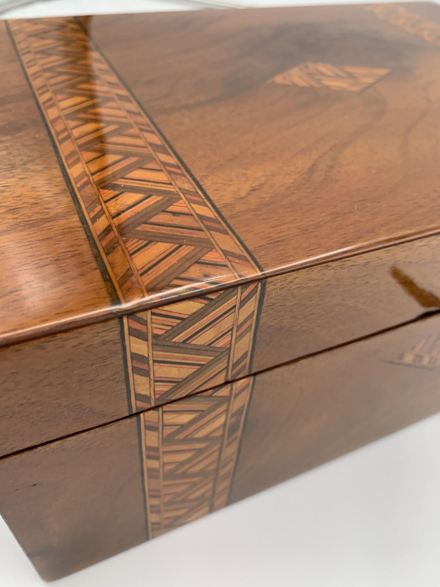 Writing Casket Box, Walnut with Inlays, England, Late 19th Century